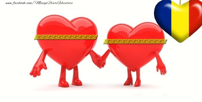 Inimioare care se țin de mână cu numele îndrăgostiților: Iubește ...