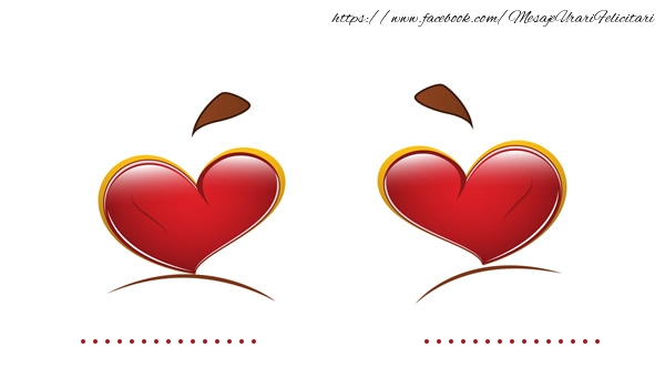 LOVE - doua inimioare | Personalizare felicitari cu nume ...