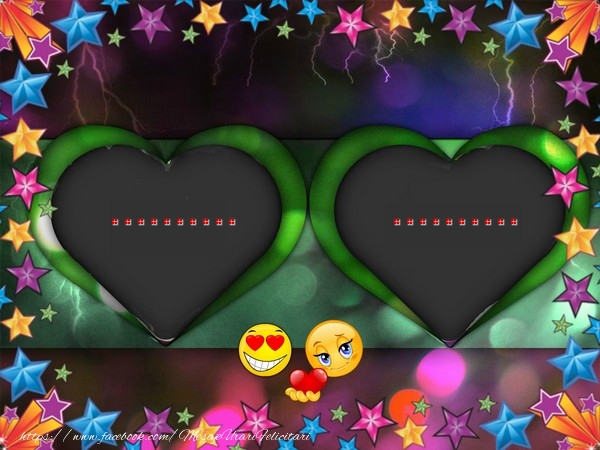 Numele in inimioare - emoticoane si fundal cu stele | Personalizare ...