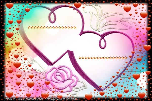 Doua nume in inimioare | Personalizare felicitari cu nume ...