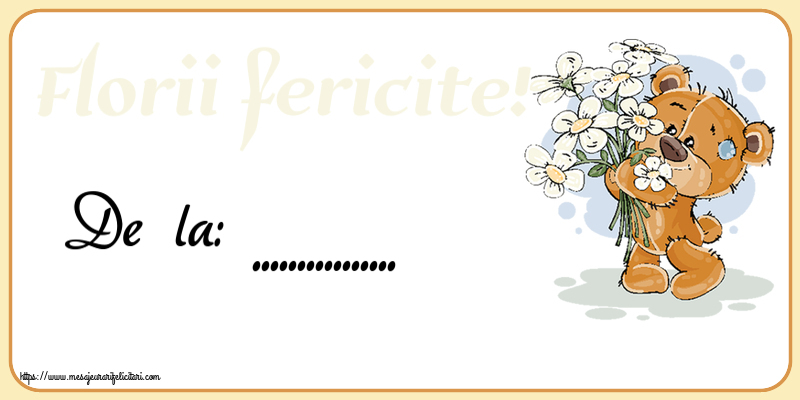 Florii fericite! De la: ... - ursulet cu un buchet de flori ...