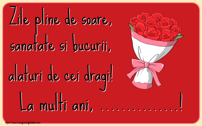 Mesaj pentru aniversare cu desen cu buchet de flori | Personalizare ...