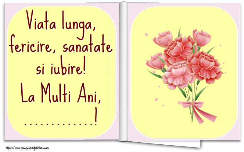 Urare de la multi ani - buchet de garoafe - Clipart | Personalizare ...