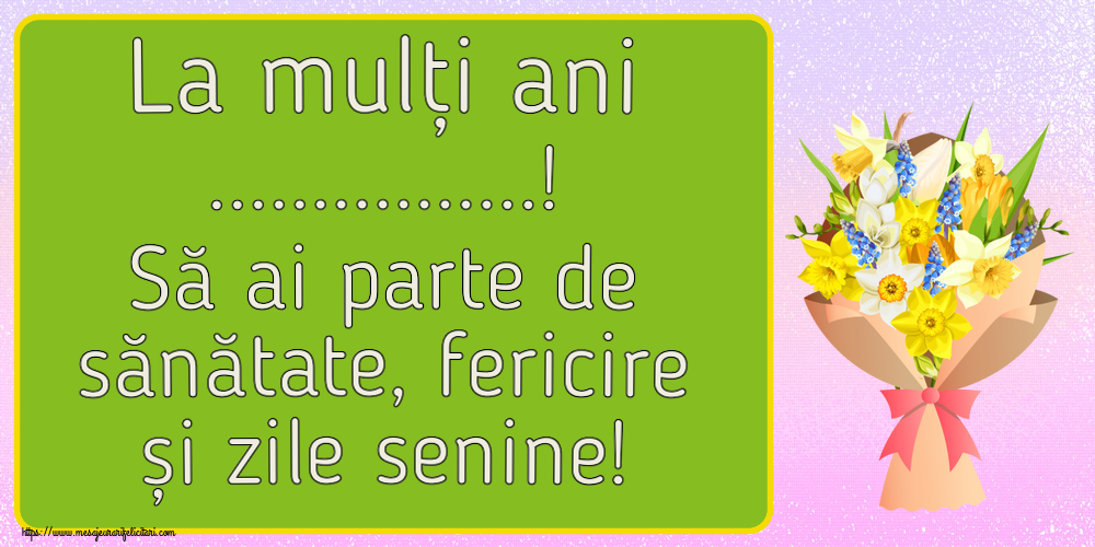 Felicitare cu flori galbene, albe și albastre | Personalizare ...