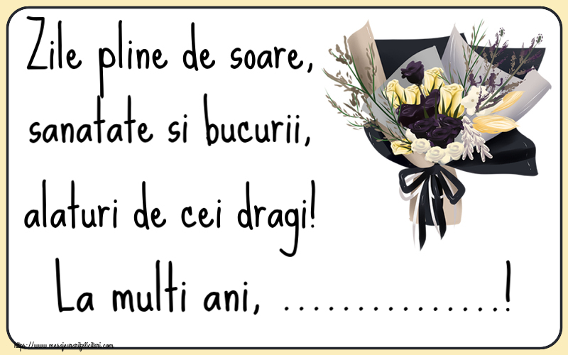 Mesaj pentru aniversare cu buchet de flori desenat | Personalizare ...
