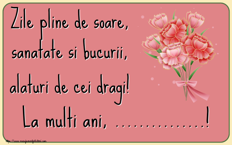 Mesaj pentru aniversare cu buchet de garoafe - Clipart | Personalizare ...