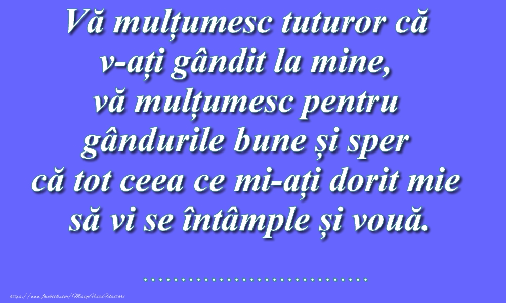 Multumesc ...! | Personalizare felicitari cu nume | Multumire ...