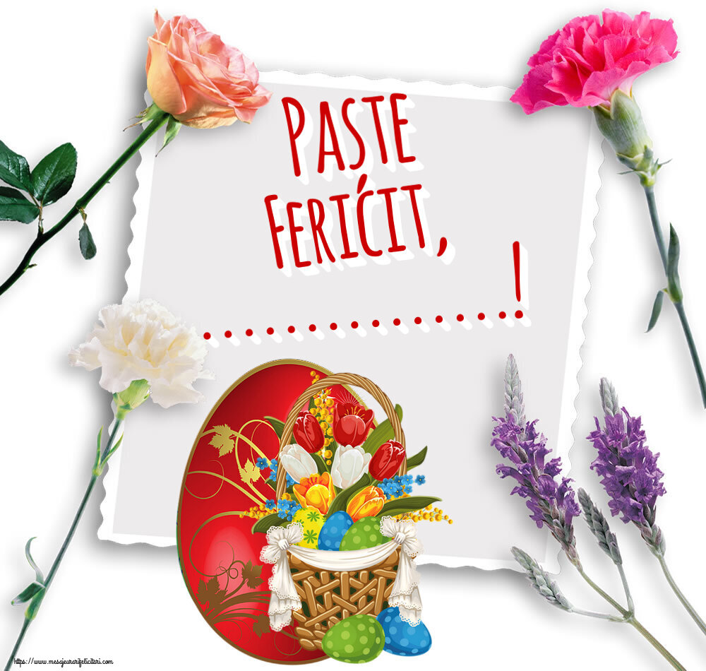 Paște Fericit, ...! | Personalizare felicitari cu nume ...