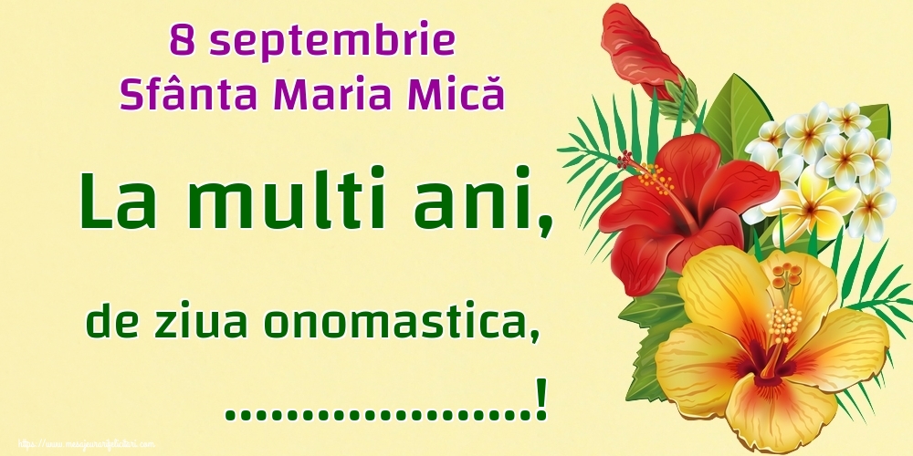 8 septembrie Sfânta Maria Mică La multi ani, de ziua onomastica ...