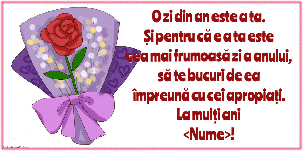 Buchet de flori pentru femei: La mulți ani ... scrie numele ...
