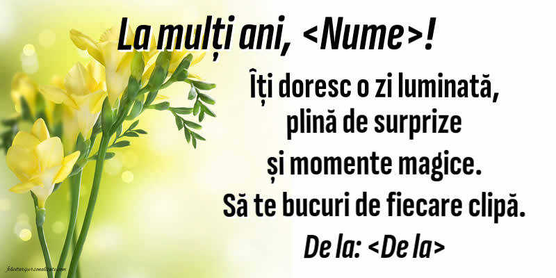 Imagine cu flori pentru femei: La mulți ani! | Personalizare felicitari ...