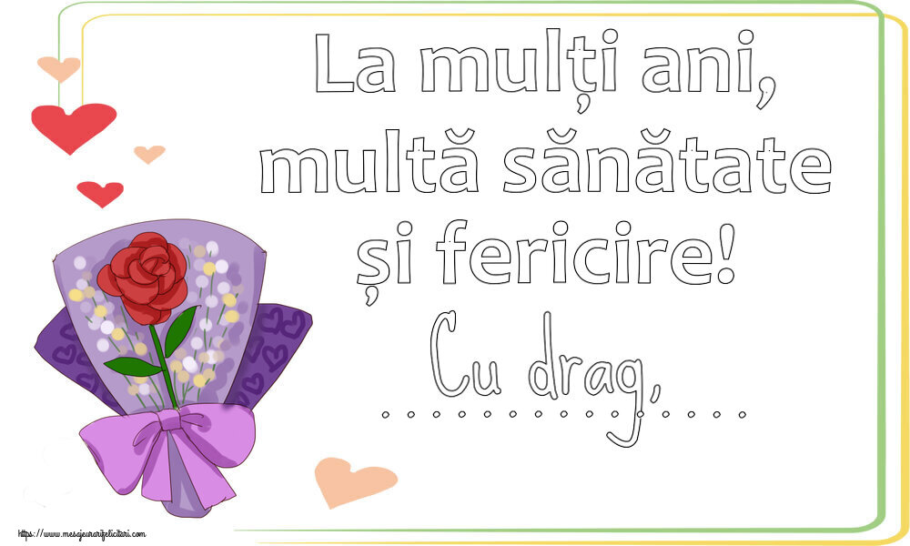 Cu drag, ... pictura cu o floare & Inimioare | Personalizare felicitari ...