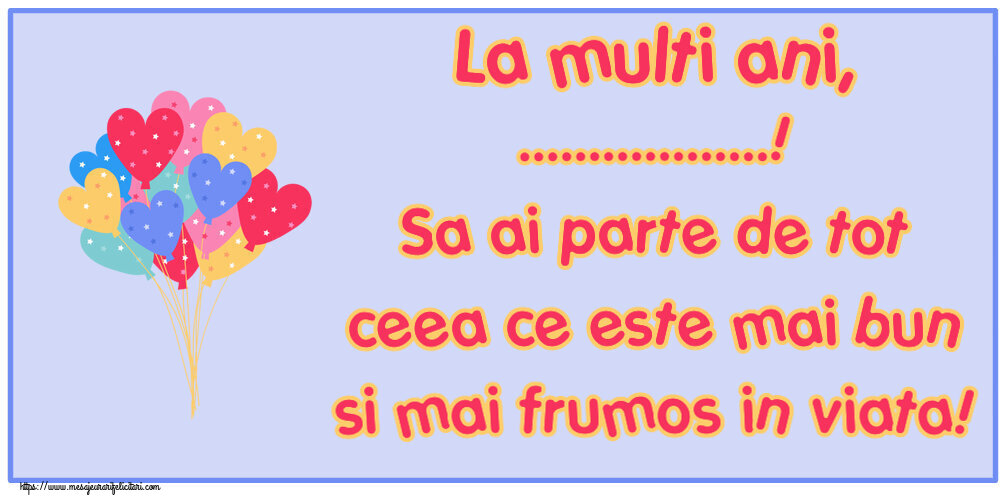 Mesaj de zi de naștere pentru... - baloane inimioare | Personalizare ...