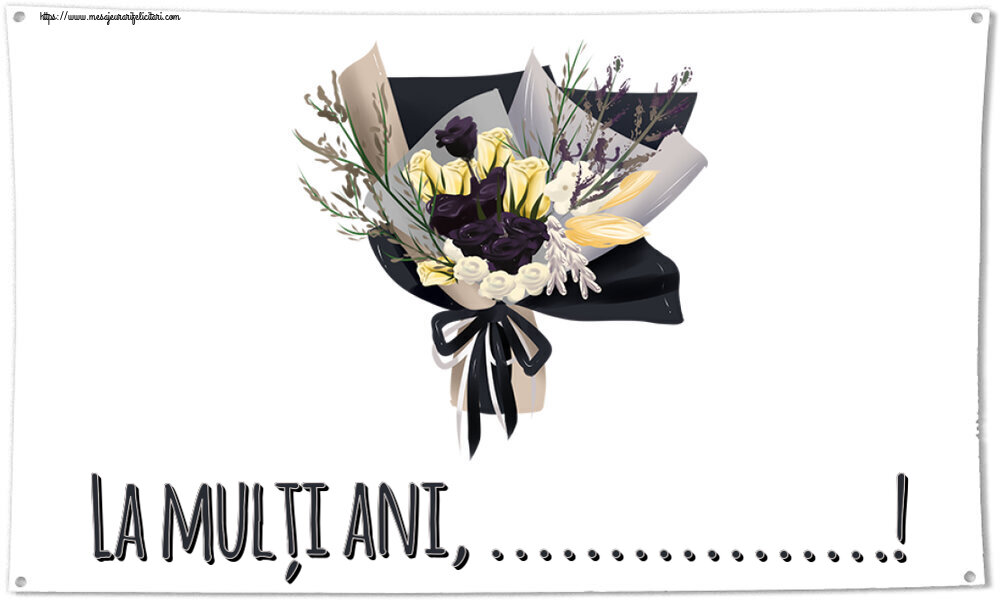 Felicitare cu buchet de flori desenat - Scrie numele | Personalizare ...