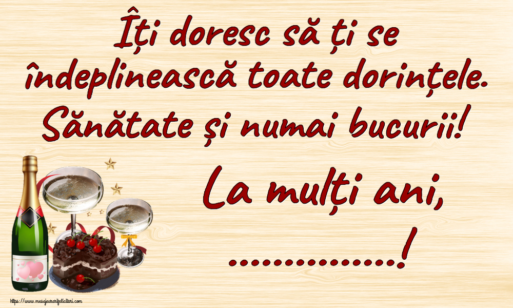 Mesaj pentru tine ... cu tort de ciocolată, șampanie cu inimioare ...