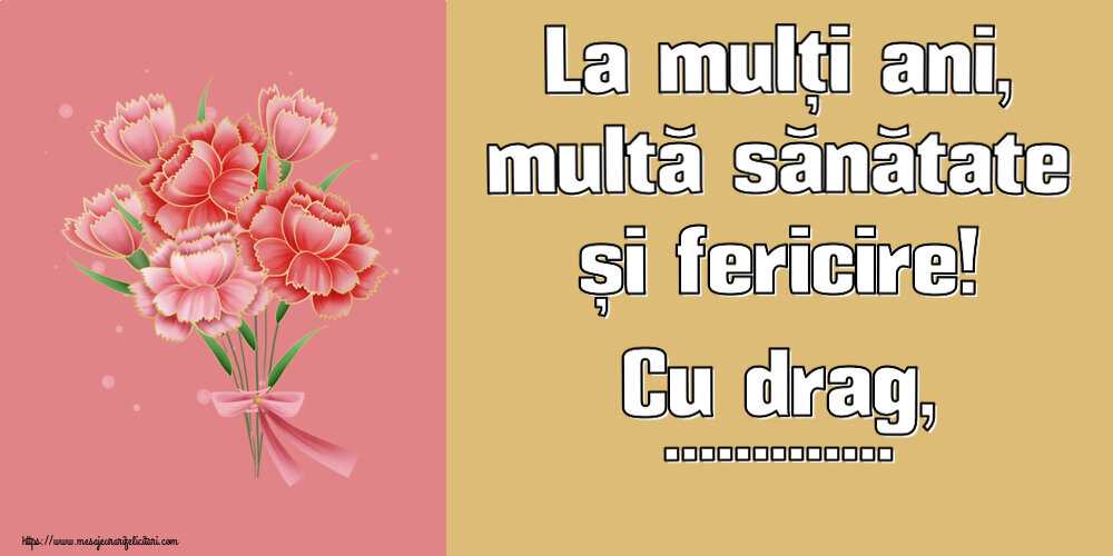 Urare de ziua ta cu buchet de garoafe - Clipart de la ...