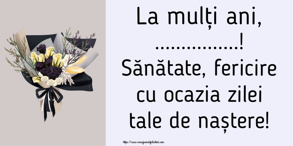 Felicitare cu buchet de flori desenat | Personalizare felicitari cu ...
