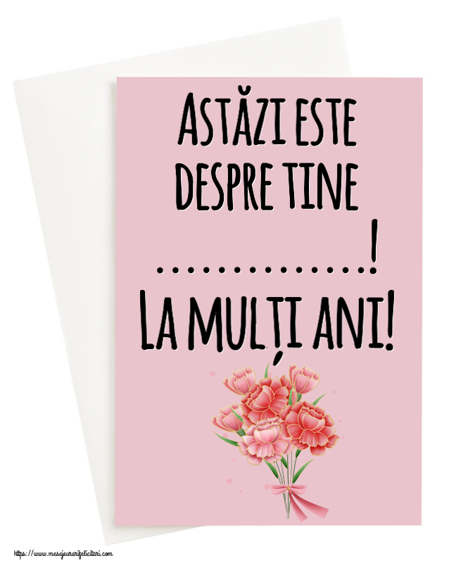 Felicitare cu buchet de garoafe - Clipart - Astăzi este despre tine ...