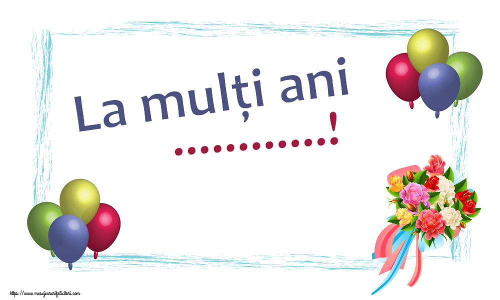 Felicitare cu baloane și buchet de flori multicolor | Personalizare ...