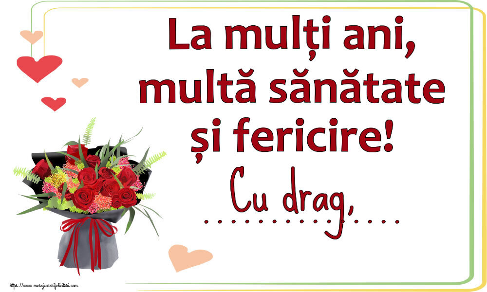 Cu drag, ... aranjament floral cu trandafiri & Inimioare ...